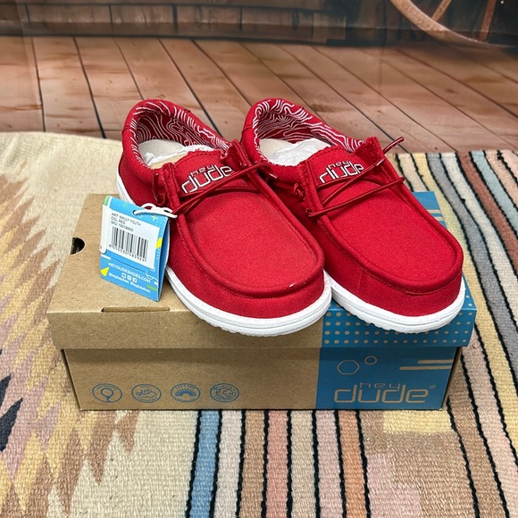 Hey Dude | Shoes | Youth Hey Dude Wally Red Shoe | Poshmark